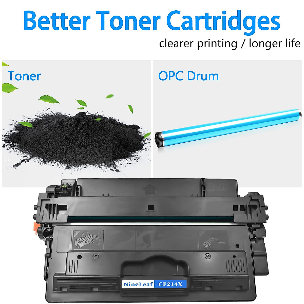 NineLeaf High Yield Compatible for HP 14X CF214X Toner Cartridge use in Laser Jet Enterprise 700 M712 M725 Printer (3 Pack Black)