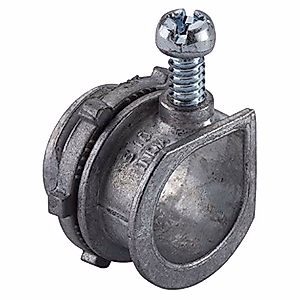 Halex – 3/8 Inch Flexible Metal Conduit (FMC) AC (BX) Connectors– 05803B – 100 Per Pack – Silver