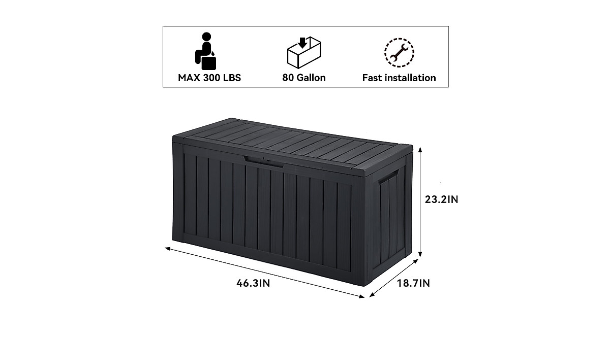 YITAHOME 80 Gallon Outdoor Storage Box - Stylish & Secure