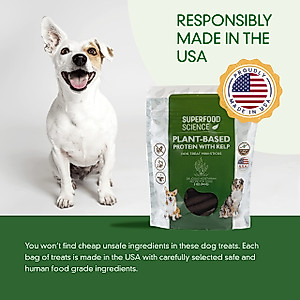 Hypoallergenic Healthy Dog Treats: Plant-Based Vegetarian Dog Snacks w/ Kelp, Sweet Potato, Chia, Flaxseed, Coconut Oil for Skin & Coat, Grain & Gluten-Free Vegan Protein Dog Treats Training, 5 oz