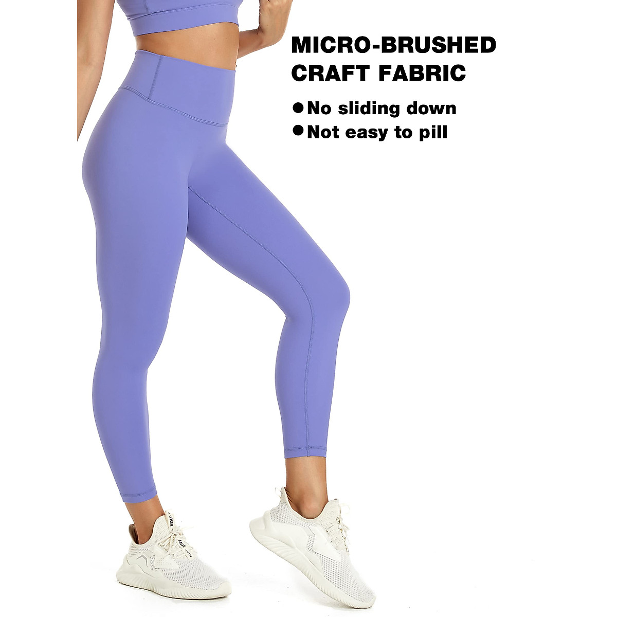 NEPOAGYM High Waisted Leggings for Women No Front Seam,Lightweight Yoga Leggings Buttery Soft 25 Inch 7/8 Length(Very Peri,S)