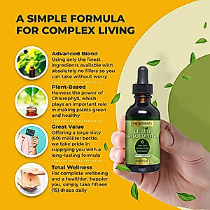Go Nutrients Liquid Chlorophyll & Selenium 200 mcg Supplement | Yeast-Free Liquid Drops, Selenium Drops, Herbal Supplements | Sodium Copper Chlorophyllin Supplement, Chlorophyll Liquid Drops