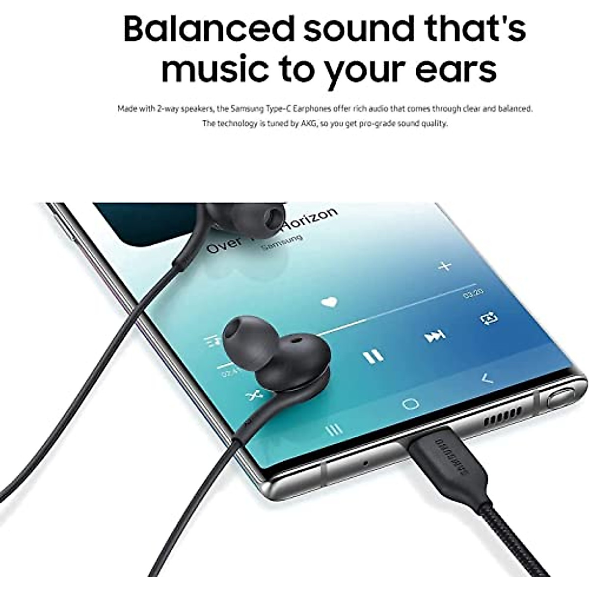 2023 Earbuds Stereo Headphones for Samsung Galaxy S22 S21 Ultra 5G, Galaxy S20 FE, Galaxy S10, S9 Plus, S10e, Note 10 - Designed by AKG - with Microphone and Volume Remote Type-C Connector