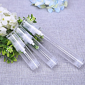 5ML Airless Pump Bottle-Empty Refillable Airless Vacuum Pump Cream Lotion Bottle Travel Bottles Toiletries Liquid Container for Cosmetic Make-up Pack of 6 (Transparent)