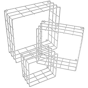 Sorbus Floating Square Shelves (Metal Square - White)