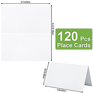 PECULA 120 Pcs Place Cards Blank Fillable Banquet Seat Card, 2x3.5in Place Cards for Table Setting, Escort Cards, Name Cards, Wedding Place Cards for Wedding, Table, Dinner Parties
