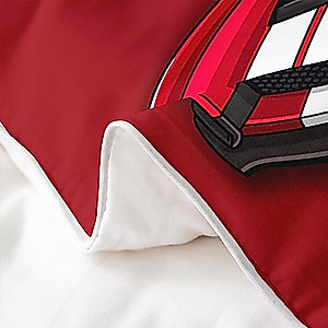 jejeloiu Kids Race Car Duvet Cover 100% Cotton Twin Size Speed Sports Car Bedding Cotton Duvet Cover Set Decor Extreme Sports Comforter Cover Set Red Black White Bedspread Cover