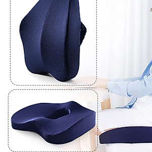 VENYAA Lumbar Support Pillow Memory Foam Seat Cushion Orthopedic Pillow Office Chair Cushion Lumbar Pad Seat Butt Hemorrhoids Coccyx Sleeve