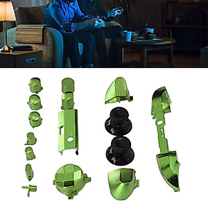 Full Game Controller Plating Button Set, Game Handle Accessories Compatible Beautiful Appearance for Series X(Electroplating Green)