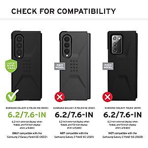 URBAN ARMOR GEAR UAG Designed for Samsung Galaxy Z Fold 4 Case 2022 Green Olive Civilian Sleek Ultra-Thin Shock-Absorbent Protective Cover