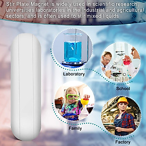 Weewooday PTFE Magnetic Stirrer Mixer Stir Bar Set, White Color, Stir Rod Magnetic, Laboratory Bar, Stir Plate Bar, Stir Plate Magnet Stick(8 Pieces,25 mm/ 1 Inch and 30 mm/ 1.18 Inch)