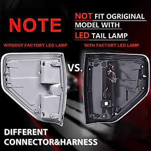 PIT66 Tail Lights,Compatible with 2009 2010 2011 2012 2013 2014 Ford F150 Rear Brake Lamps Assembly Left&Right Chrome Trim…
