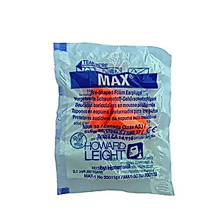 Howard Leight MAX-1 Foam Ear plugs Uncorded NRR33 (20 Pair)