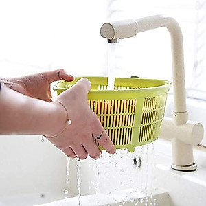 STRAW 1PC Triangle Kitchen Sink Fruit Washing Waste Draining Basket Plastic Storage Rack Multi Purpose Washing Bowl Sponge Drain Rack (Color : B)