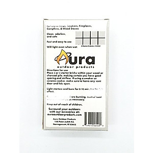 Aura BBQ All Natural Charcoal Barbeque Fire Starters, 24-Count for Big Green Egg, Kamado Joe, Primo Grill, Vision Grill, Weber Kettle, Fireplaces, Camp Fires and More!