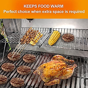 Hisencn Grill Warming Rack for Char Griller 5050 3001 5650 5072 3008 Stainless Steel Warming Rack Replacement for Gas & Charcoal Grill Char-Griller 5050 5650
