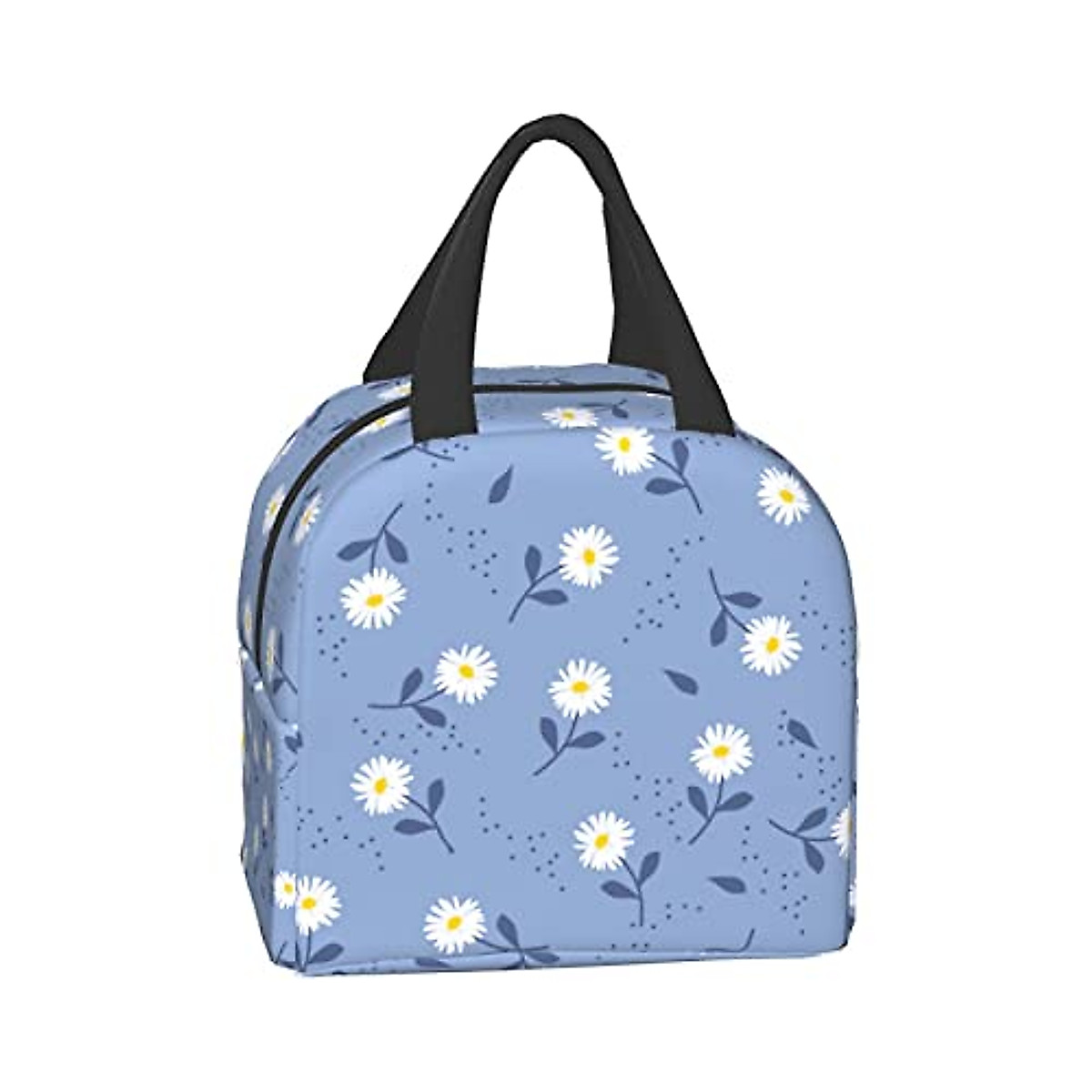 Senheol Cute Daisy Print Lunch Box, Kawaii Small Insulation Lunch Bag, Reusable Food Bag Lunch Containers Bags for Women Men
