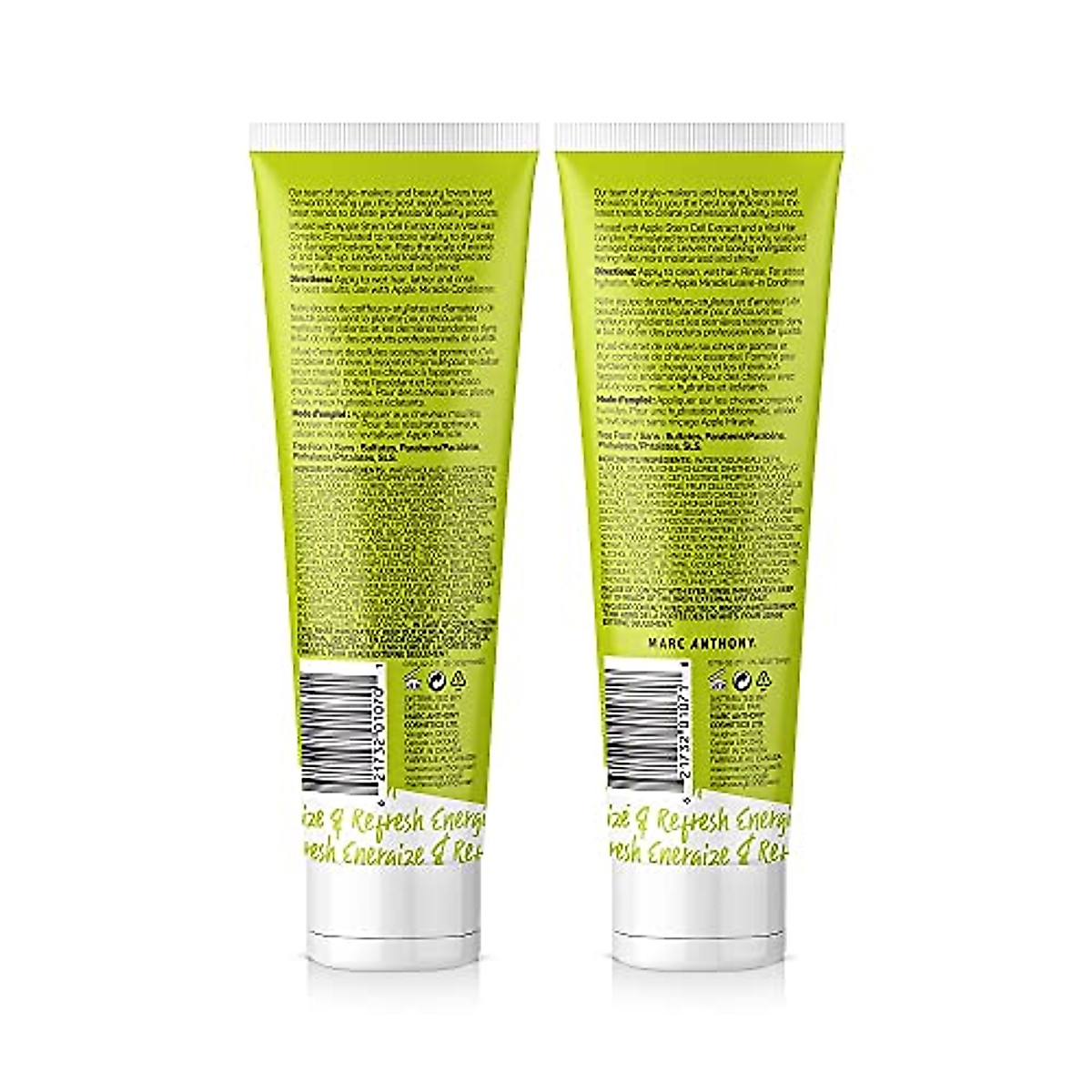 Marc Anthony Shampoo and Conditioner Set, Restoring Apple Miracle - Shine & Volume, Hair Growth, Breakage & Frizz Control - Apple Extract, Biotin, Keratin, & Grapeseed Oil - Dry Scalp & Damaged Hair(Packaging may vary)