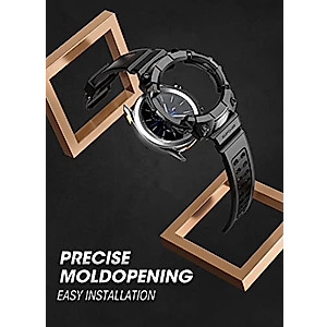 SUPCASE Unicorn Beetle Pro Series Rugged Protective Case with Strap Bands for 46 mm Galaxy Watch 4 (2021 Release), Black