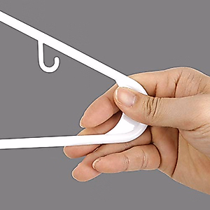 HomGarden Standard White Plastic Hangers, 100 Pack Plastic Tubular Clothes Hangers Adult Clothing Hangers