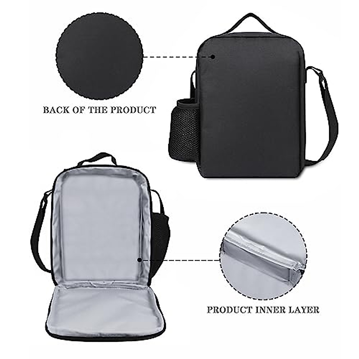 WASHLA Game Cartoon Backpack, Anime Casual Backpack Travel 16 Inch Backpack with Lunch Box Pencil Case 3pcs Blue