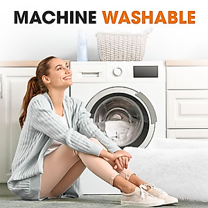 Cheer Collection Throw Pillows for Couch with Inserts Included - Soft Shaggy Long Hair Faux Fur Pillows - Set of 2-12" x 20" - White