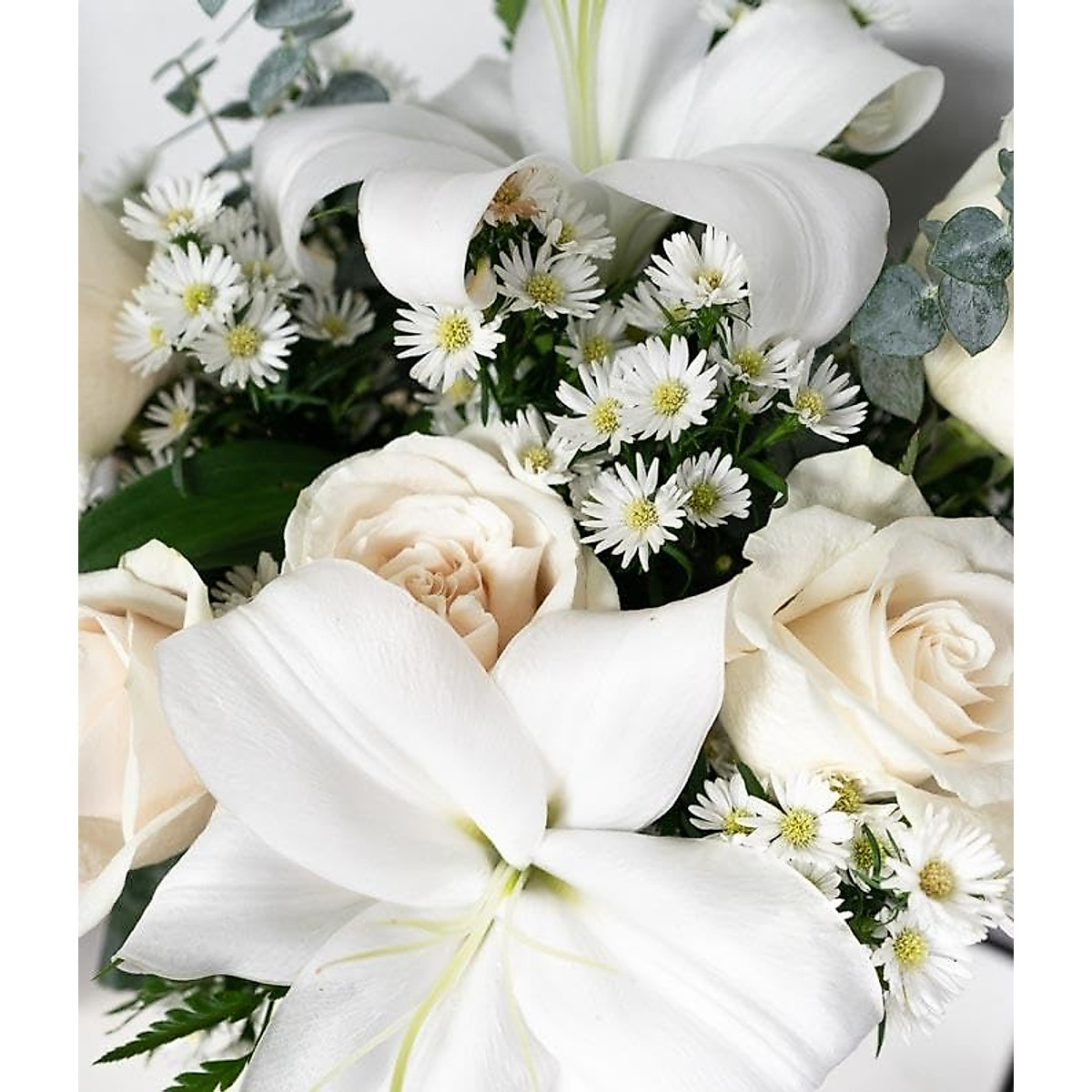 From You Flowers - With All Our Sympathy Lily Arrangement with Glass Vase (Fresh Flowers) Birthday, Anniversary, Get Well, Sympathy, Congratulations, Thank You