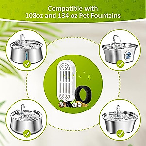 ZEKIRY Cat Water Fountain Stainless Steel, 134oz/4L Automatic Pet Water Fountain with Water Level Window, Ultra Quiet Dog Water Dispenser with Filter and Sponge, Faucet Water Fountain for Cat, Dog