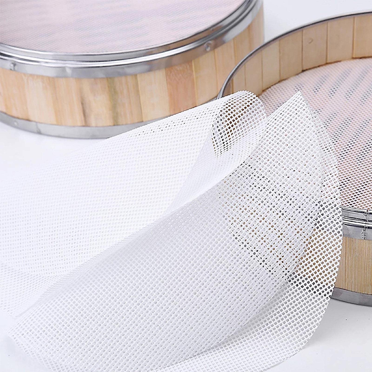 6PCS 25cm Silicone Steamer Mesh, Kitchen Silicone Steamer Mesh Round Non-Stick Pad Steamer Mesh Liners Dumpling Mesh Baking Pastry Dim Sum Steamer Papers Mat