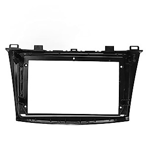 Aramox 9in Dash Fascia, Car Navigation Panel Frame Black Stereo Radio Dash Mounting Fascia Compatible with Mazda 3 2010-2013