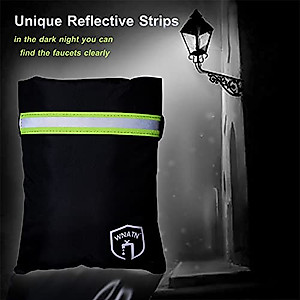 WNATN Outdoor Faucet Cover for Winter Freeze Protection,7.8" H x 6.2" W,Thickened AntiFrozen Waterproof Outdoor Faucet Protector,Set of 2(Black)