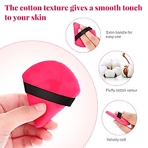 Patelai 15 Pcs Triangle Powder Puff Ultra Soft Pure Cotton Makeup Puffs Washable Face Velour for Cosmetic Foundation Sponge Makeup Tool(Black)