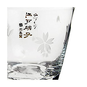 Tajima glass [WITH CERTIFICATE] Tajima Glass Fuji Glass Sakura TG16-015-RS rocks glass Japanese Traditional handicraft Edo Kiriko Glass, Clear, size DIA 92 mm x Height 95mm, 270ml