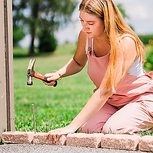 Beuta Landscape Edging | Garden Edging Border | No Dig Faux Stone Bricks for Lawn edging, Flower beds, Pathways & Yards – 4 Packs | Each Pack Has 6 Bricks 48"Lx 4"W x 2.25"H | 12 Spikes | Sandstone