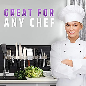 24 Inch Heavy-Duty Magnetic Knife Holder for Wall (Large Size) - Premium Stainless Steel Magnetic Knife Strip - Professional Space-Saving Knife Bar With Powerful Magnetic Pull Force (Upgraded Version)