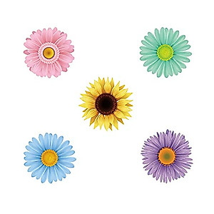 CC HOME flower Party Decoration,25CT Flower Cupcake Toppers for Girl,Boys Baby Shower,Birthday Pary