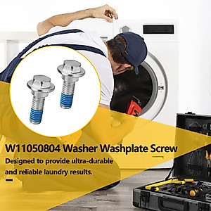 W10752187 W11050804 Washer Washplate Screw Compatible with Whirlpool Washing Machine Washplate Agitator Bolt - 2 Pack