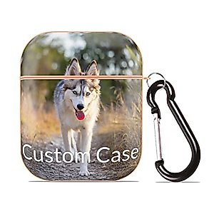 Custom Case for Apple AirPod - Personalized Case Compatible with AirPods 1 & 2 with Keychain, Custom Your Photo/Text/Name, Shock Absorption, Personalized Gift for Men and Women