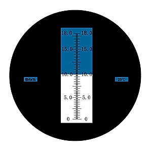 0 to 18% Brix Hand Held Rhino Refractometer with Automatic Temperature Compensation, with Low Sugar Fruits, Maple Sap, Vegetable Juice,Cutting Liquids Test