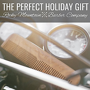 Hair Comb - Wood with Anti-Static & No Snag with Fine and Medium Tooth for Head Hair, Beard, Mustache with Premium Carrying Pouch in Design in Gift Box