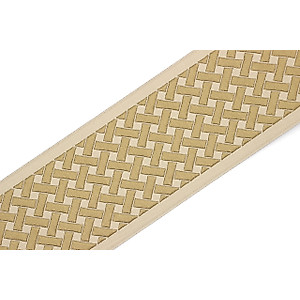 3.8 Yards Spool 2.7" Gold & Cream Knot Embroidered Drapery Trim Jacquard Ribbon for Your Drapes Curtains Drapery Banding Trim Tape V6 179