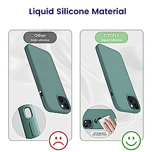 OTOFLY Designed for iPhone 14 Case, Silicone Shockproof Slim Thin Phone Case for iPhone 14 6.1 inch (Pine Green)