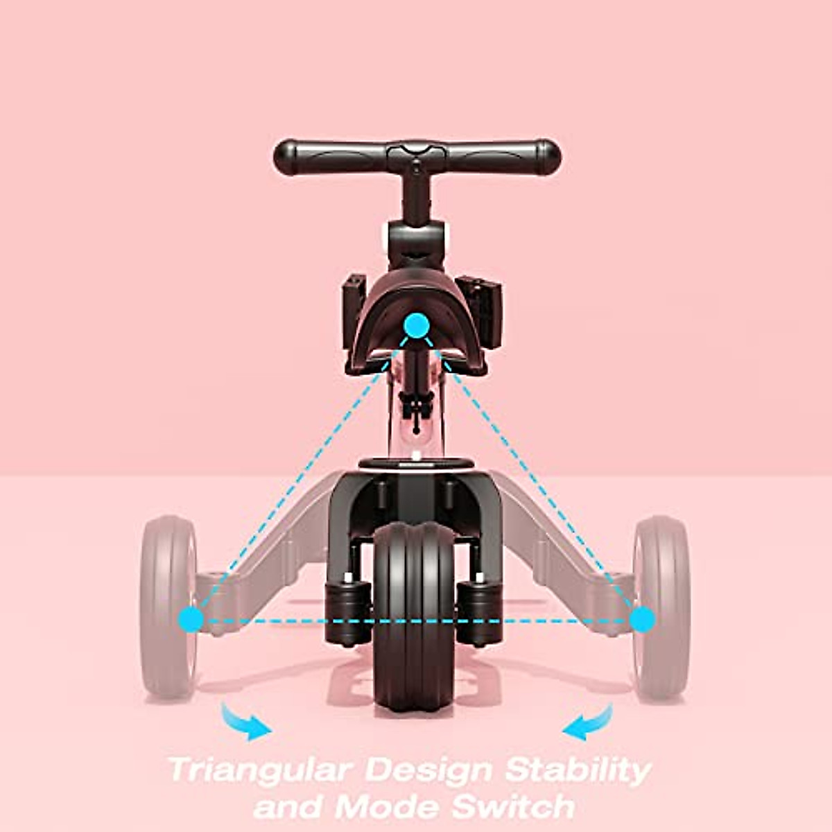 XJD 5 in 1 Kids Tricycles for 12 Month to 3 Years Old Toddler Bike Toddler Tricycle Boys Girls Tricycle for Toddlers 1-3 Baby Bike Balance Bike with Adjustable Seat Height and Removable Pedal