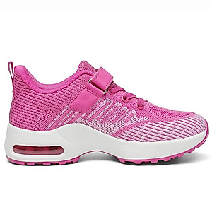 Mishansha Girls Boys Sport Tennis Shoes Toddler Kids Athletic Runnings Shoes Anti-Slip Outdoor Sneakers for Walking Playing Gym Rosy Size 2 Little Kid