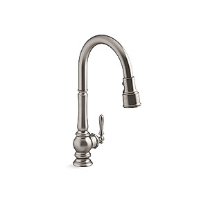 Kohler K-29709-VS Artifacts Touchless Kitchen Faucet with Pull Down Sprayer, Kitchen Sink Faucet in Vibrant Stainless