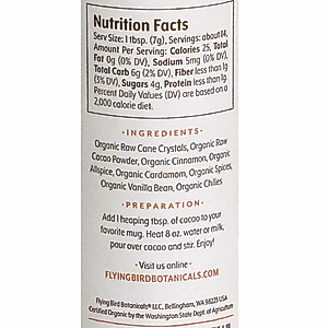 Flying Bird Botanicals - Organic Raw Cacao Chokola Drinking Chocolate, 3.5 oz