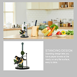 Zerodeko Birds Paper Towel Holder Metal Farmhouse Towel Stand Roll Towel Rack Countertop Napkin Dispenser for Home Living Room Kitchen Decor