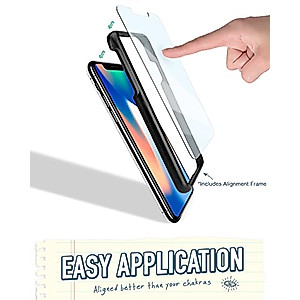 Smartish Screen Protector for iPhone 13 Pro/iPhone 13 - Tuff Sheet - Scratch Resistant Tempered Glass with Alignment Tool - Clear 2-Pack