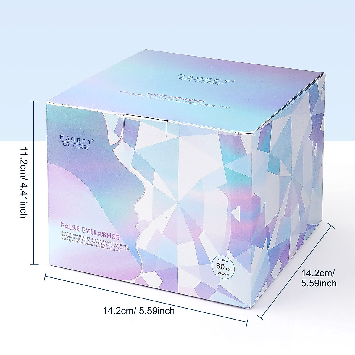 MAGEFY Lashes 30 Pairs 6 Styles Faux Mink Eyelashes, Fake Eyelashes Natural Look to Dramatic Volume False Lashes, 3D Lashes Pack with Eyebrow Grooming Kit