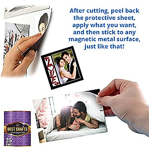 JH Best Crafts Adhesive Magnetic Sheets | Flexible Magnet with Adhesive Backing | 8 x 10 Inch Magnets for Crafts and Pictures | Cut to Any Size | Pack of 25